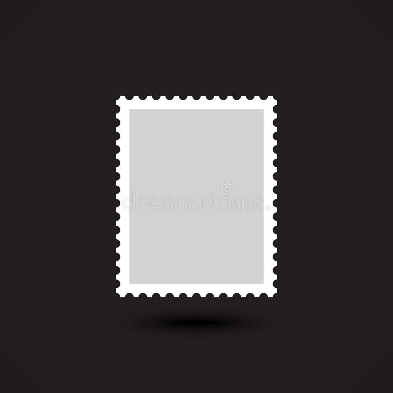 Icône Plate Vide De Timbre-poste Sur Le Fond Noir Illustration de ...