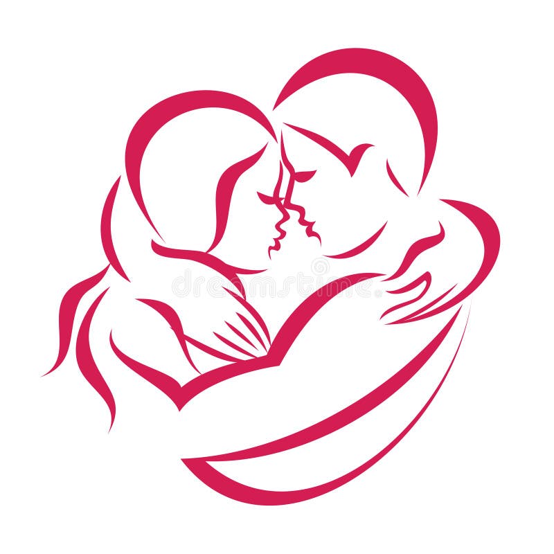 Icône Romantique De Couples Damour Illustration De Vecteur