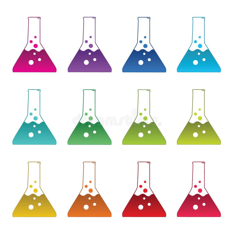 Icônes Assorties De Becher De La Science Illustration de Vecteur ...