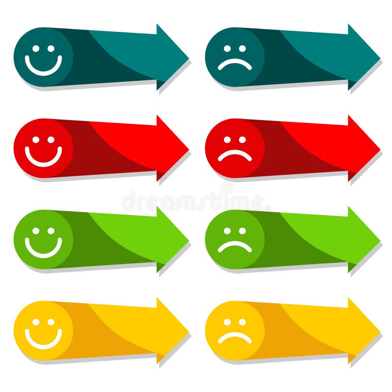 L'icône Colorée De Flèche a Placé Avec Le Smiley, Infograp De Web ...