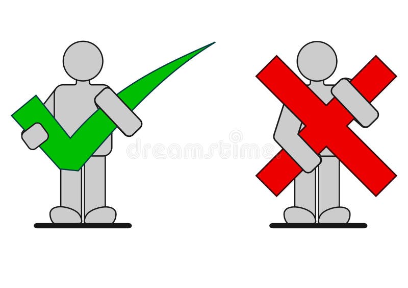 Icônes Correctes Et Fausses Illustration Stock - Illustration du signe ...