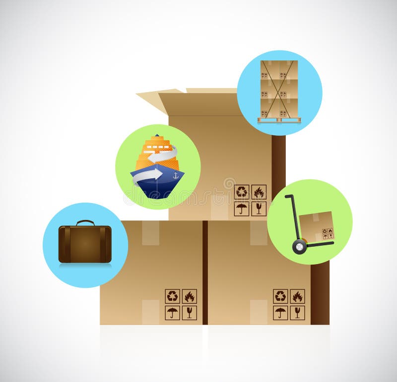 Icônes D'approvisionnement Pour L'industrie Maritime Illustration Stock ...