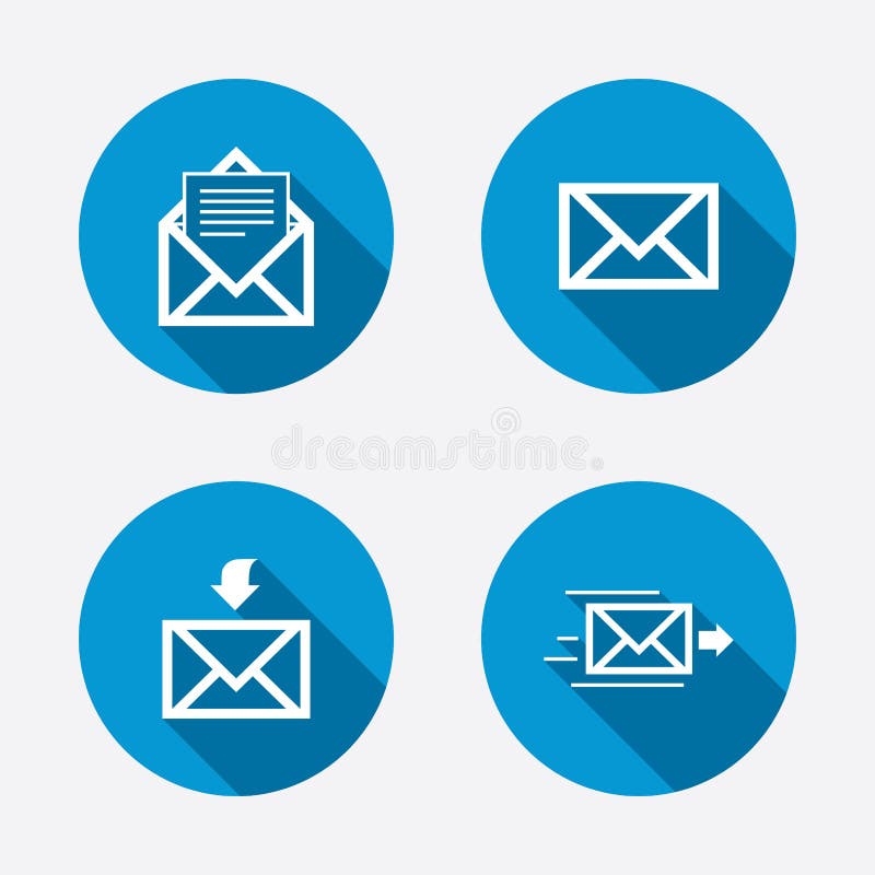 Icônes D'enveloppe De Courrier Cotes Du Document De Message ...