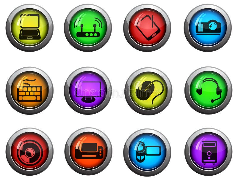 Icônes d'informatique illustration de vecteur. Illustration du vecteur ...