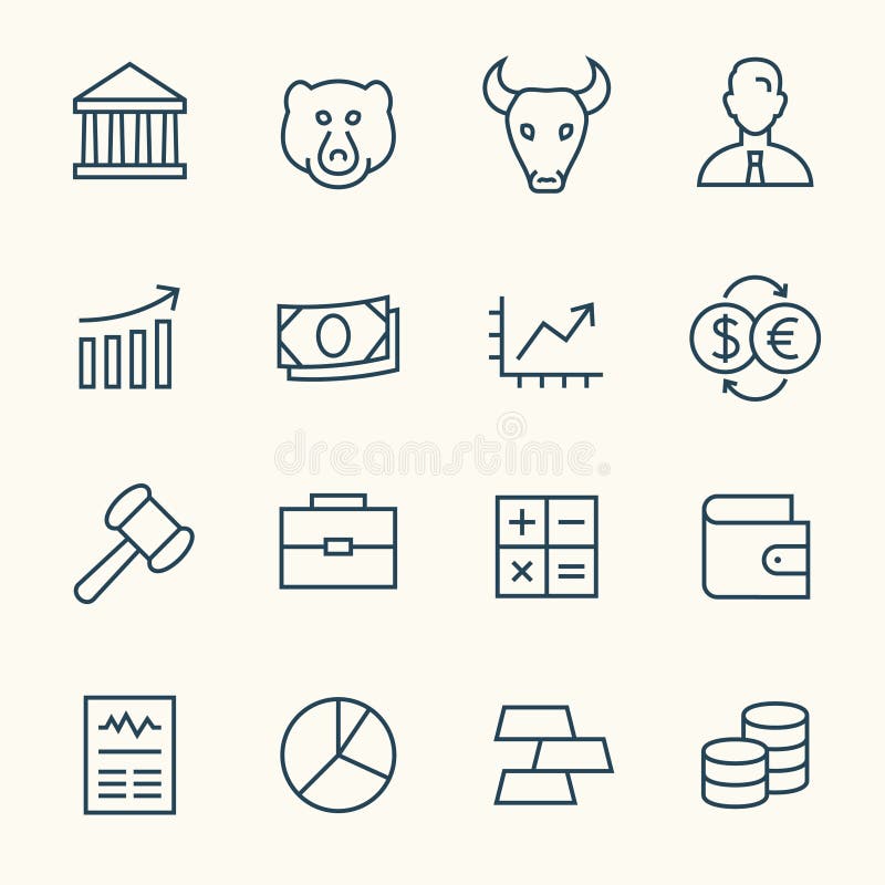 Icônes De Bourse Des Valeurs Illustration de Vecteur - Illustration du ...