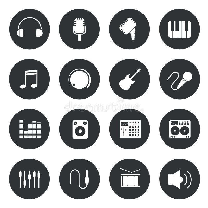 Icônes De Cercle De Musique Illustration de Vecteur - Illustration du ...