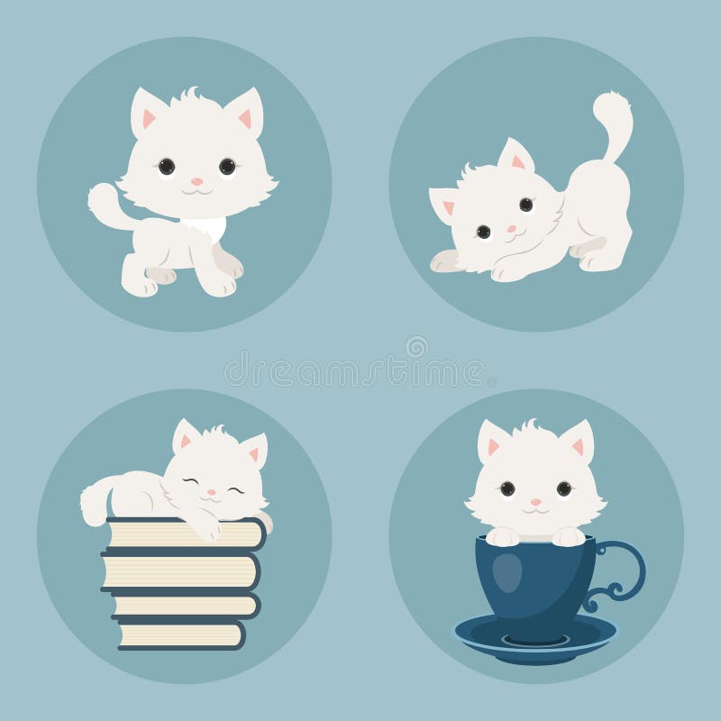 Icônes de chatons illustration de vecteur. Illustration du arrière ...