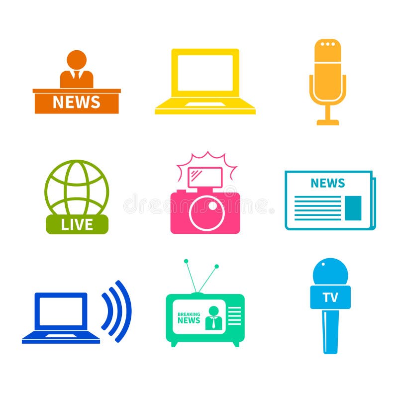 Icônes De Journalisme Réglées Illustration Stock - Illustration du ...