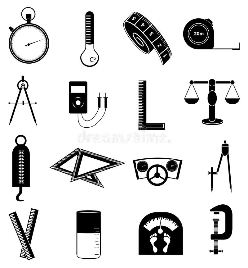 Ensemble D'outils De Mesure Illustration Stock - Illustration of compas ...