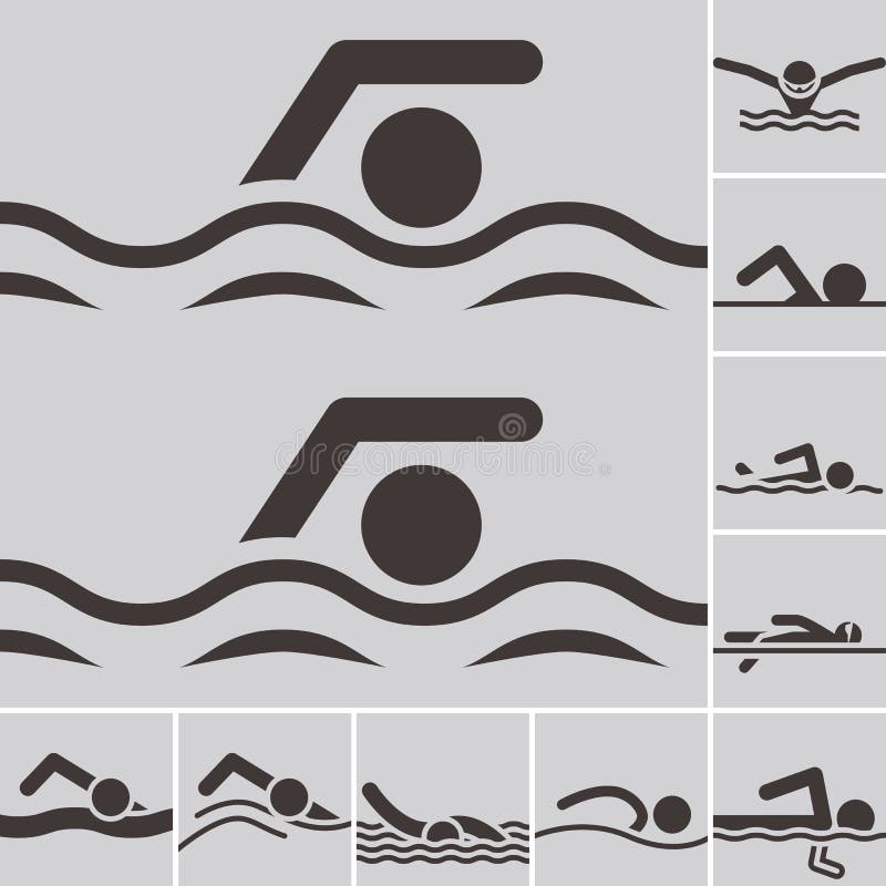 Icônes de natation illustration de vecteur. Illustration du pictogramme ...