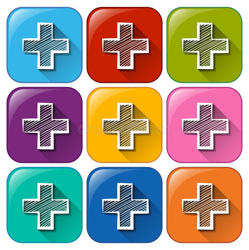 Icônes de signe d'addition illustration de vecteur. Illustration du ...