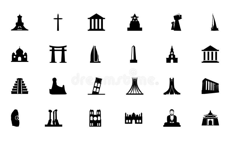Icônes 2 De Vecteur De Monuments Illustration Stock - Illustration du ...