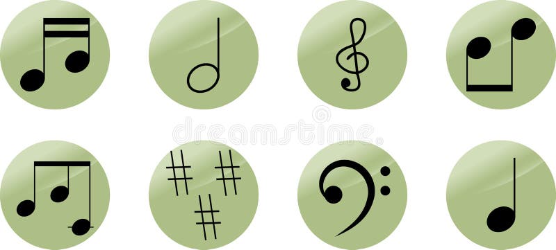 Icônes des signes musicaux illustration de vecteur. Illustration du ...