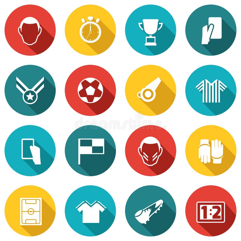 Icônes Du Football Blanches Illustration de Vecteur - Illustration du ...