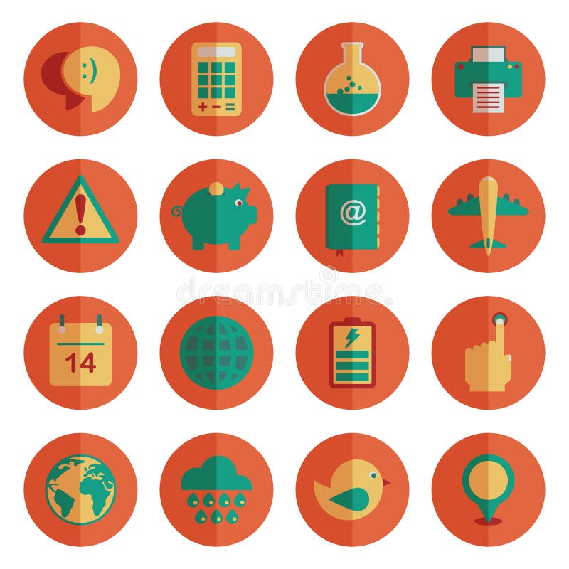 Icônes rondes de media illustration de vecteur. Illustration du porcin ...