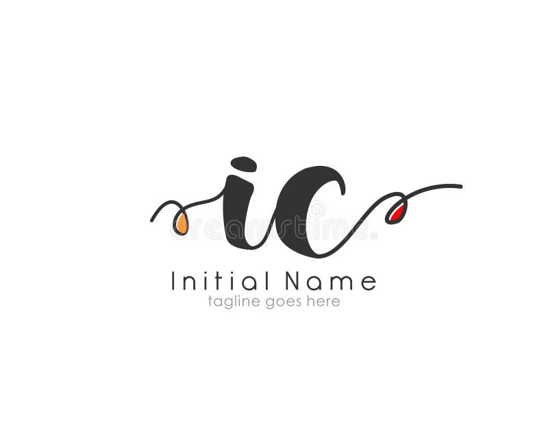 IC Signature Initial Logo Template Vector. Initial Signature Logo ...