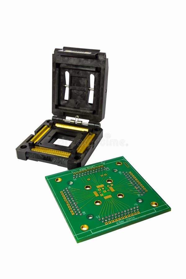 IC Socket and Board Isolated on White Stock Image - Image of tool ...