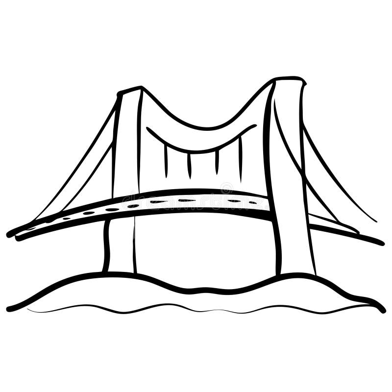 Ic Suspension Bridge Vector Illustration for Architectural and ...