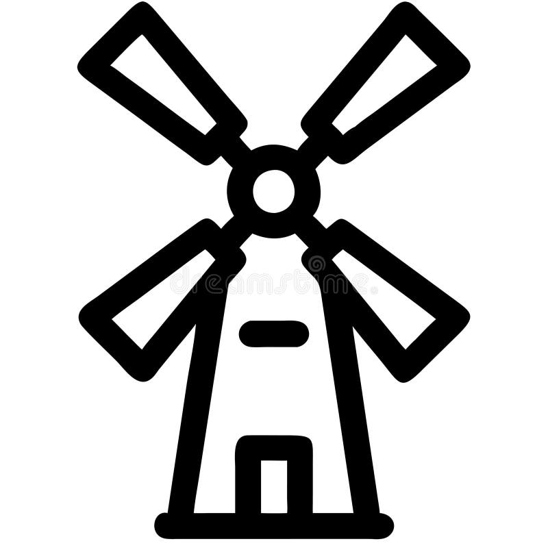 Ic Windmill Outline Vector for Design and Branding Projects Stock ...