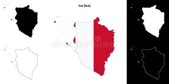 Ica outline map stock vector. Illustration of territory - 371583256