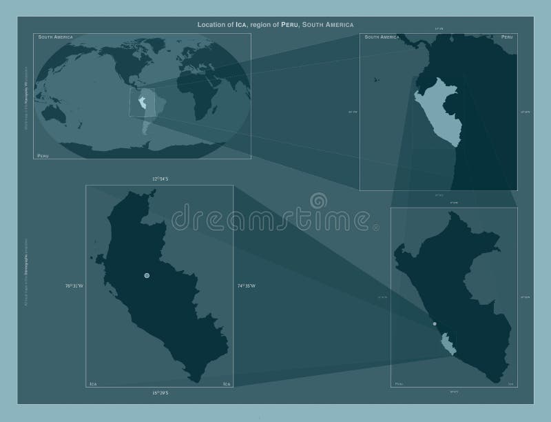Ica, Peru. Described Location Diagram Stock Illustration - Illustration ...