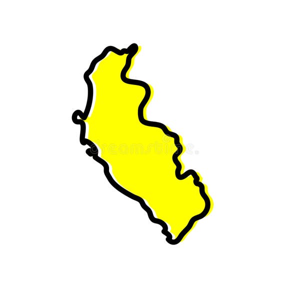 Ica Region of Peru Vector Map Illustration Stock Vector - Illustration ...