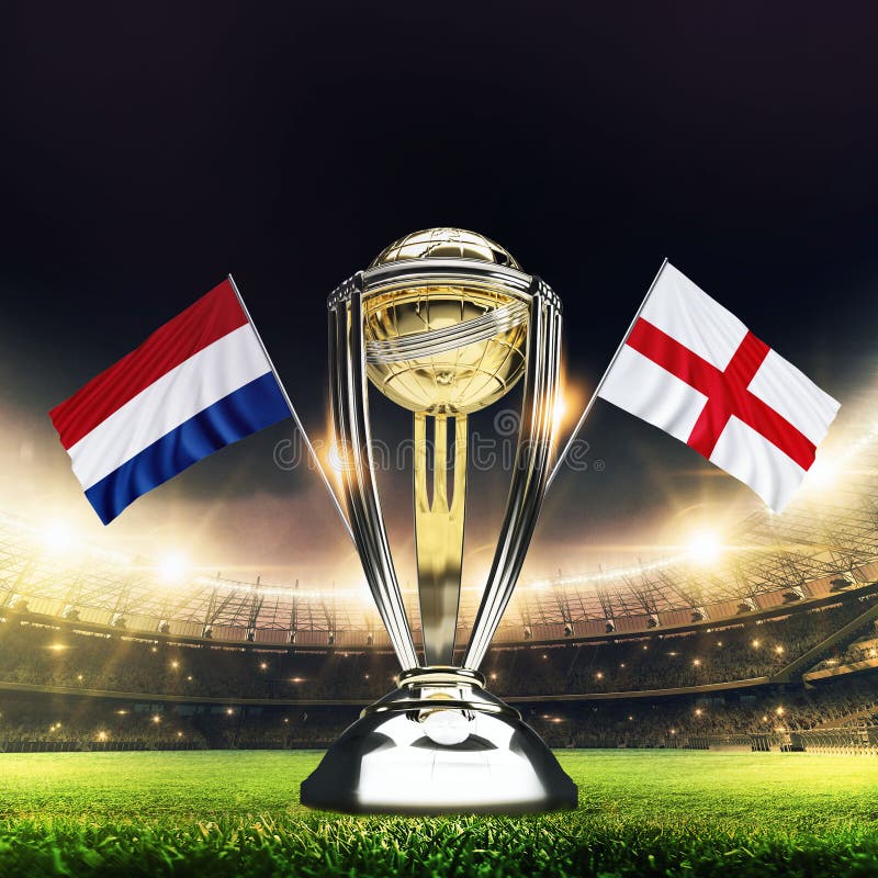 Icc Cricket World Cup 2023 Flags with Trophy Editorial Stock Photo ...