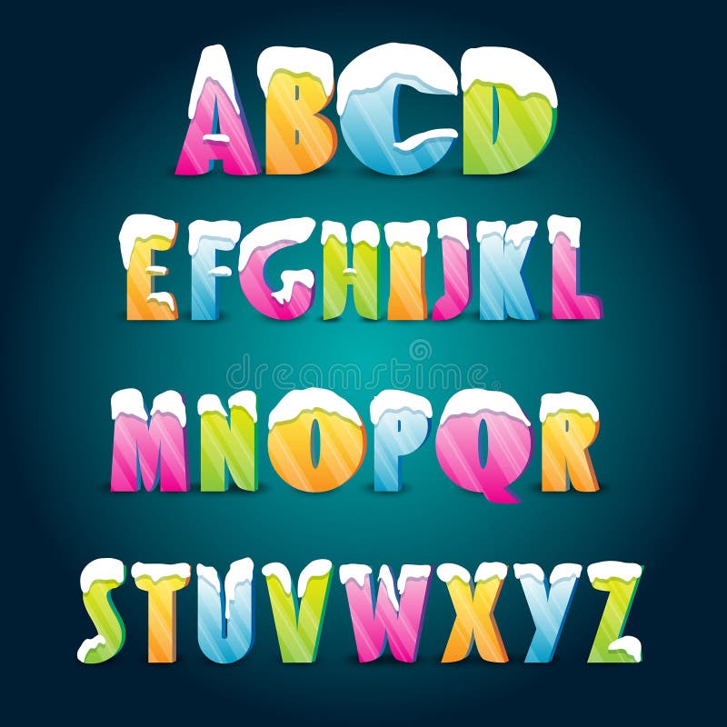 Ice age alphabet stock vector. Illustration of colorful - 69517210