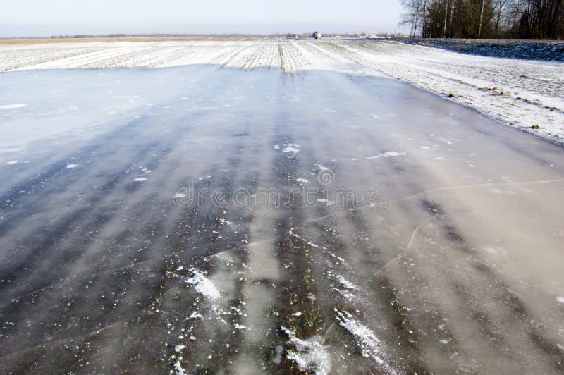 Ice on agricultural field stock image. Image of scenery - 13393641