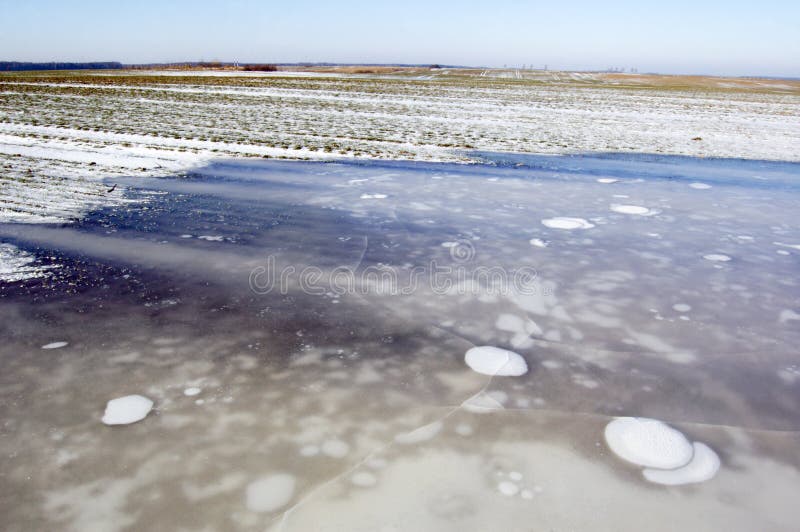 Ice on agricultural field stock image. Image of seasonal - 13393699