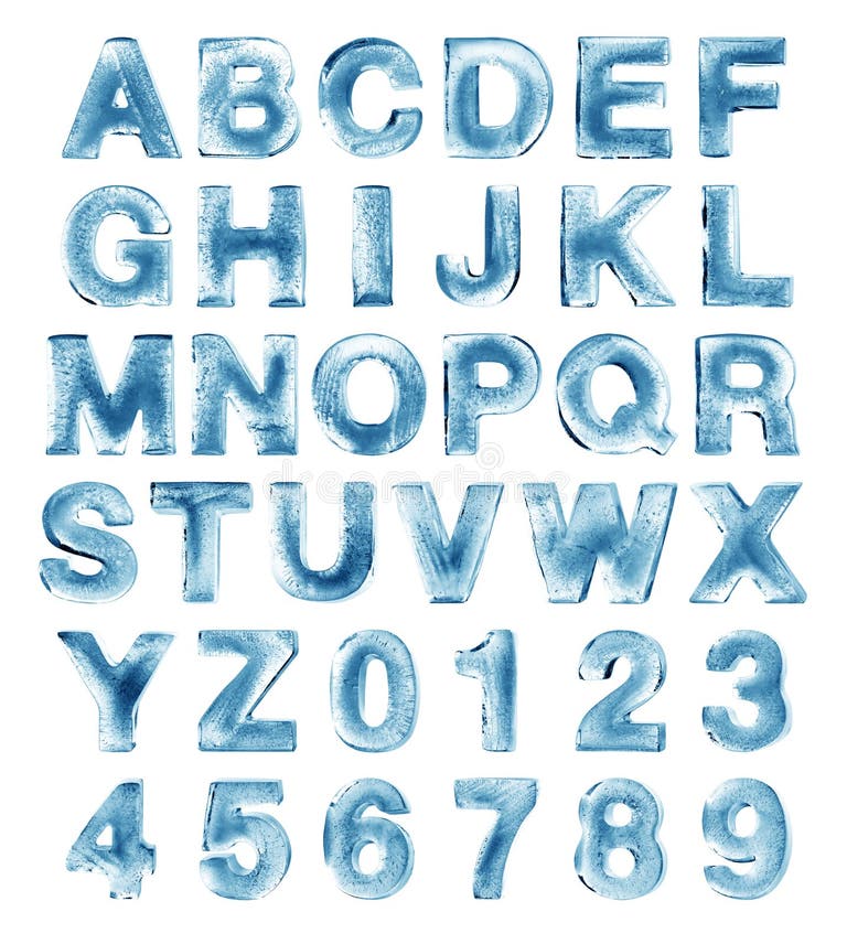 Ice Alphabet Letters Isolated White Stock Photos - Free & Royalty-Free ...