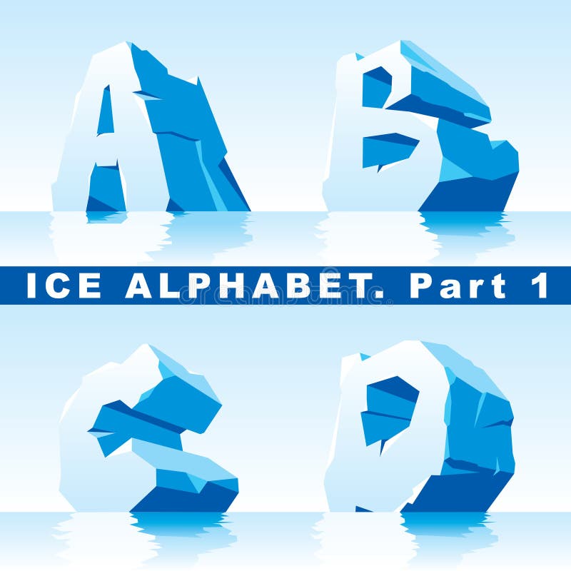 Ice alphabet. Part 1 stock vector. Illustration of cold - 27824828