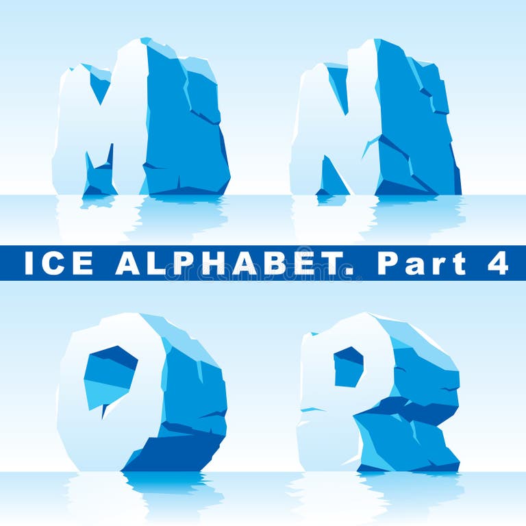Ice alphabet. Part 4 stock vector. Illustration of glacier - 27930465