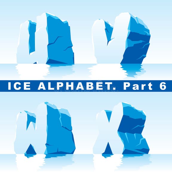 Ice alphabet. Part 6 stock vector. Illustration of cool - 28253406