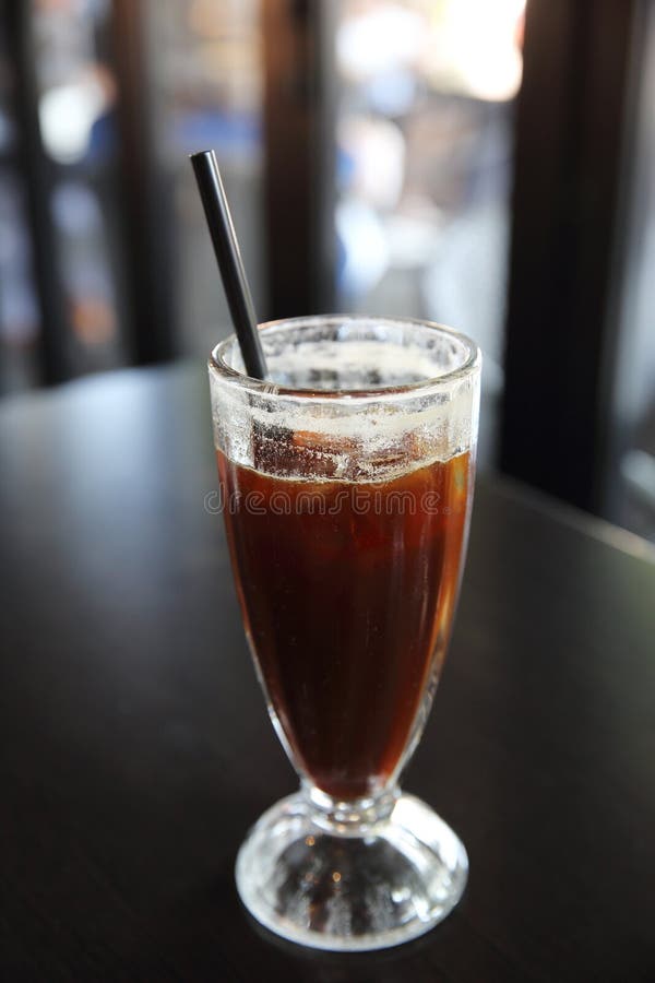 Iced Americano coffee stock photo. Image of black, food - 136985074
