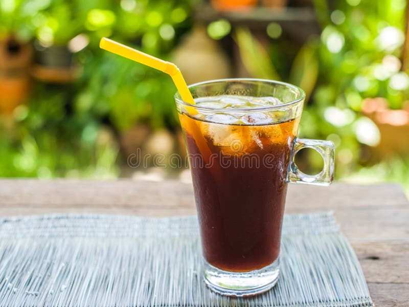 Ice americano stock image. Image of brown, americanon - 76392341