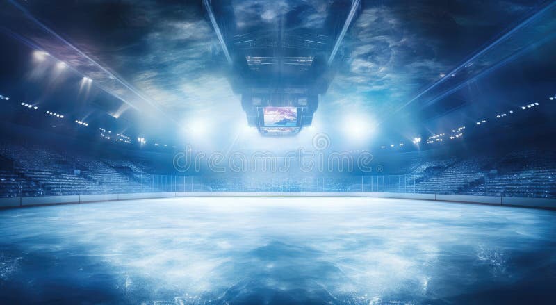 Ice Arena, Nobody. Dramatic Lighting Stock Photo - Image of arena, fans ...