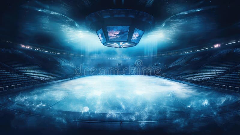 Ice Arena, Nobody. Dramatic Lighting Stock Photo - Image of light ...