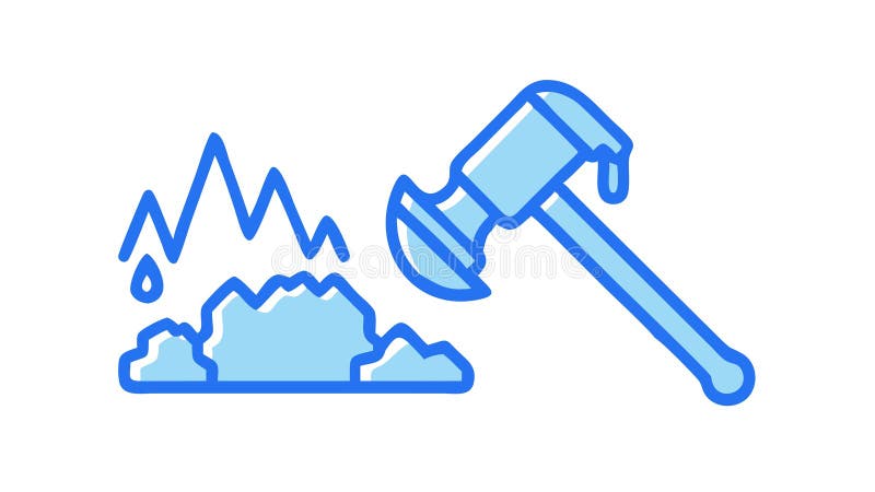 Ice Axe Breaking, Mountaineering Tool and Challenging Terrain, Vector ...