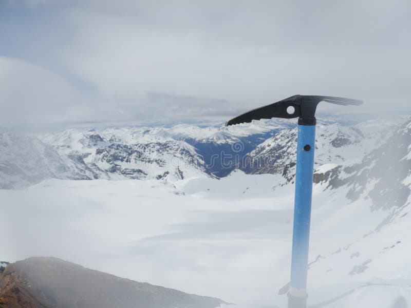 Ice axe in snow stock image. Image of winter, snowy - 271372427