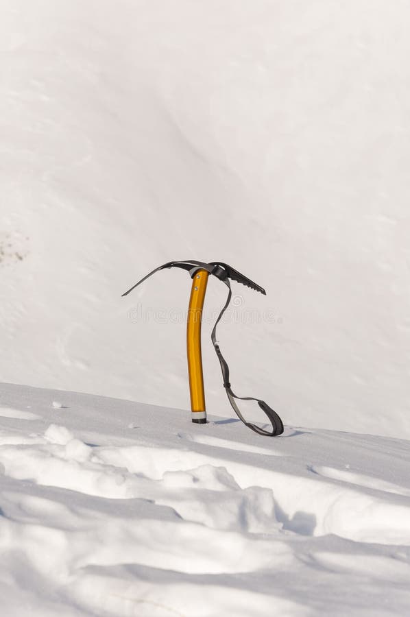 Ice axe in the snow stock photo. Image of peaks, poland - 48265108