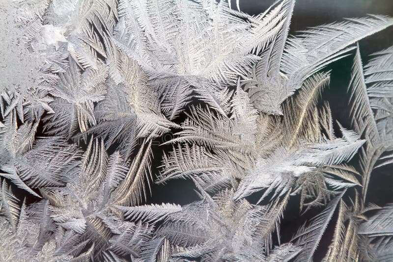 Frost Draws on the Window Beautiful Patterns Stock Photo - Image of ...