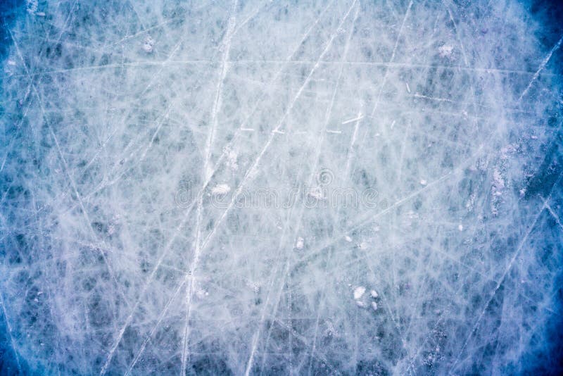 Ice Background with Marks from Skating and Hockey, Blue Texture of Rink ...
