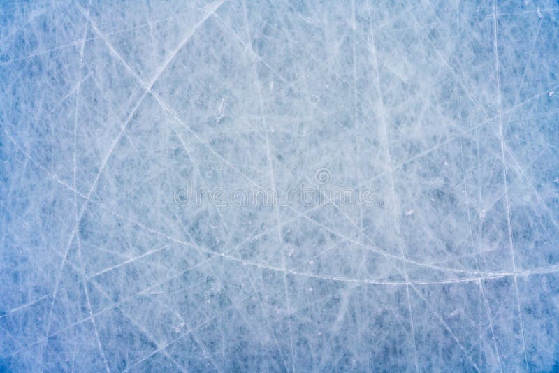 Ice Background with Marks from Skating and Hockey, Blue Texture of Rink ...