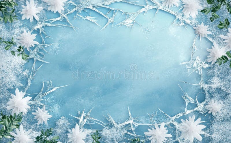 An Ice Background with Sharp Fragments Creates a Beautiful Blue ...