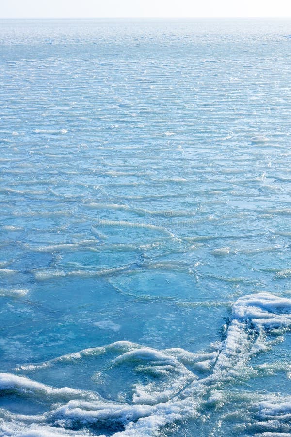 Texture of Frozen Lake Covered with Ice. Aerial Vertical Top-Down View ...