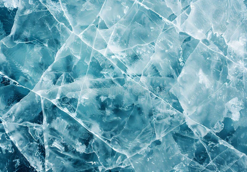 Abstract Ice Texture with Cracks and Light Blue Color Stock ...
