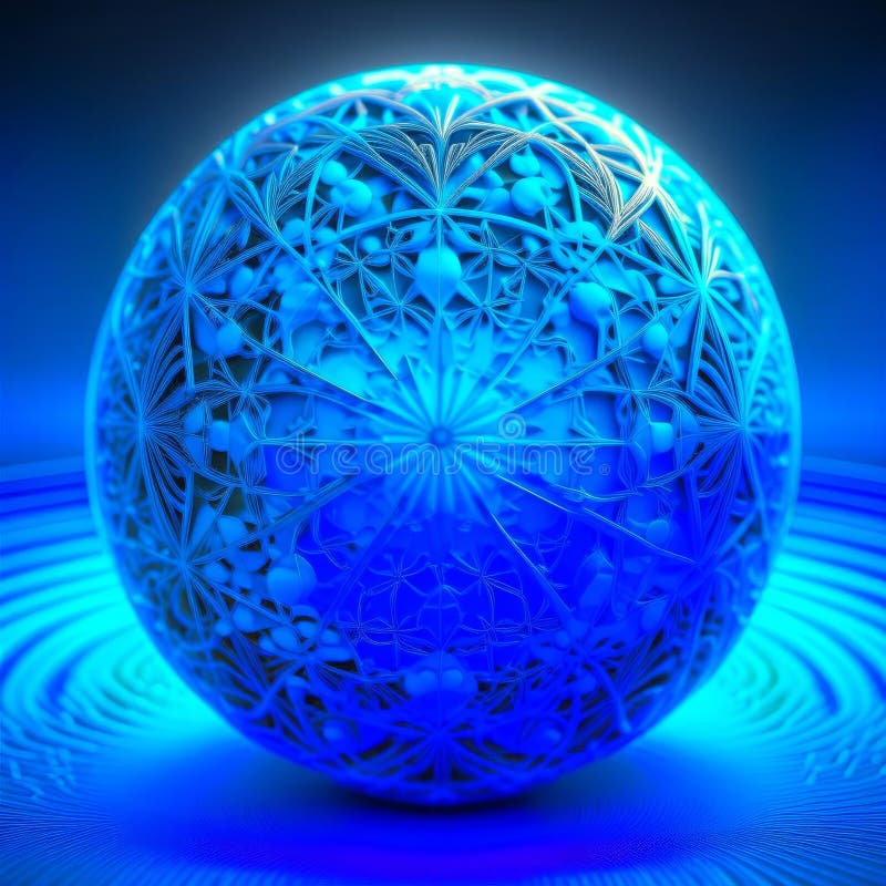 Ice Ball with Carved Patterns. Stock Illustration - Illustration of ...