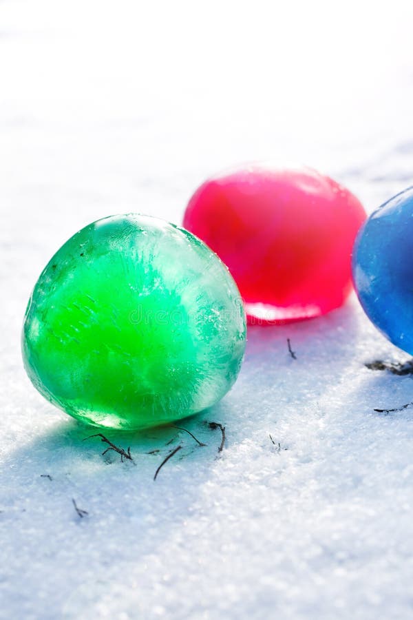 Ice balls in the snow stock photo. Image of balls, bubble - 166218164