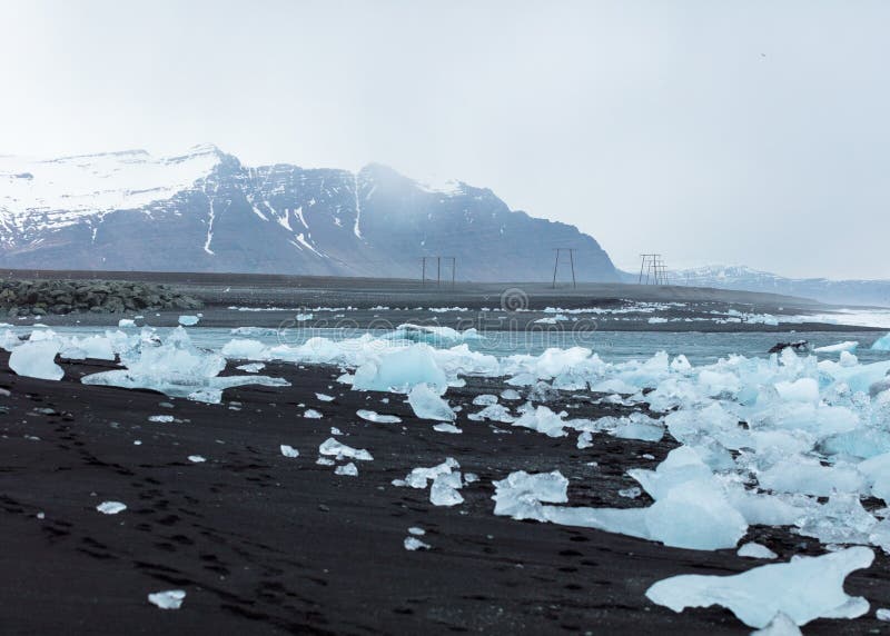 Ice on the beach stock photo. Image of frozen, glacier - 146661932